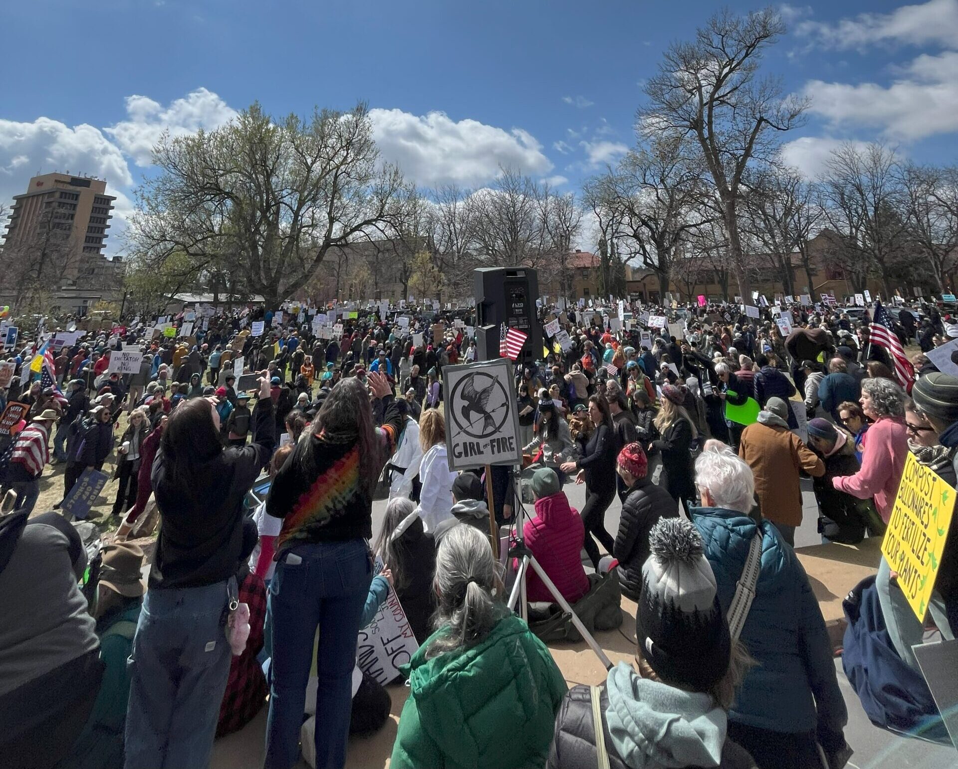 Thousands protest at Civic Park against DOGE cuts, Trump policy - Fort ...
